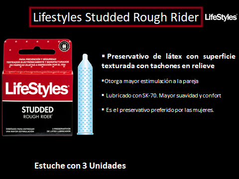 LIFESTYLES STUDDED ROUGH RIDER-3 UNIDADES - Shaveclub